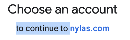 How do I remove the Nylas domain and logo appearing when authenticating a Gmail account with ...